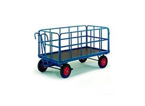 4250448504035 - Rollcart Handpritschenwagen mit Rohrgitterwänden 930x630x410mm Luftbereifung