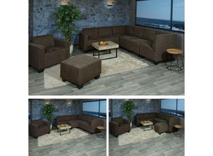 4057651510729 - Modular Sofa-System Couch-Garnitur Moncalieri 6-1-1 Stoff Textil ~ braun