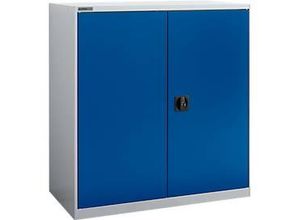 4051273635136 - Flügeltürenschrank Select MS-i 12409 Stahlblech B 950 x T 400 x H 1215 mm 3 OH Weißaluminium Enzianblau bis 150 kg