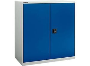 4051273635044 - Flügeltürenschrank Select MS-i 12409 Stahlblech B 950 x T 400 x H 1215 mm 3 OH Lichtgrau Enzianblau bis 150 kg