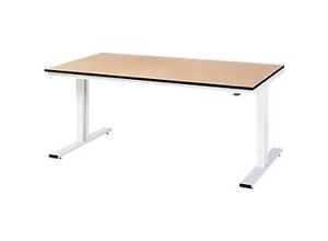 4040376213143 - Rau Werktisch Adlatus elektrisch höhenverstellbar 22 mm MDF-Platte bis 300 kg B 2000 x T 1000 x H 720-1120 mm braun lichtgrau