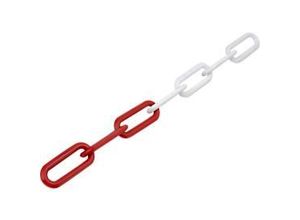 4250510897249 - Absperrkette aus Stahl rot weiß 10 m Ø 6 mm