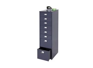 4057651182414 - Rollcontainer Preston T851 Schubladenschrank Stahlschrank 110x28x41cm 8 Schubladen ~ dunkelgrau