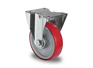 4260390220235 - CASCOO Bockrolle N2U6 mit Rad-ø 100 mm x B 32 mm Polyamid-Felge Polyurethan-Lauffläche rot Rollenlager bis 150 kg