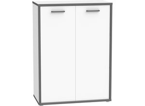 5904767826840 - Kommode Keflav weiß (weiß uni wolfram grau) B845cm H1151cm T415cm Spanplatte Sideboards Breite 845 cm
