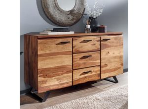 4251757710285 - Sideboard Kommode 145x82x45 cm Holz Massiv Anrichte Modern Schubladen