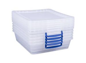 5060456652241 - Really Useful Boxes Aufbewahrungsboxen transparent mit Deckel 105L 5 Stück