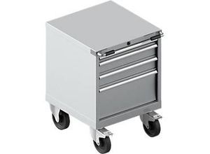 4051273652577 - Schubladenschrank mit Rollen WSK 27-27 4 Schübe bis 75 kg B 564 x T 572 x H 770 mm weißaluminium weißaluminium