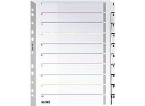 4002432359103 - LEITZ® Wiederbeschreibbare Kartonregister Zahlen 1-10 mit Lochung