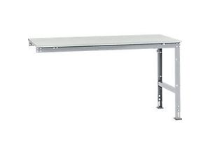 4045916072716 - AU60919006 Arbeits-Anbautisch UNIVERSAL Standard mit Melaminplatte BxTxH = 1750 x 1000 x 760-870 mm Alusilber