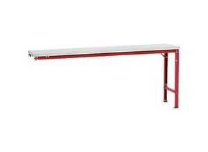 4045916153446 - AU81173003 Arbeits-Anbautisch UNIVERSAL Spezial mit Kunststoffplatte BxTxH = 2000 x 800 x 722-1022 mm Rubin-Rot