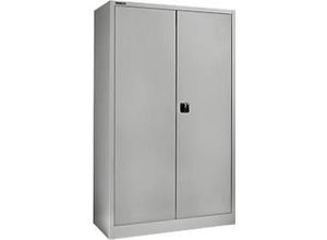 4051273635723 - Pure Universalschrank 5 OH 4 Fachböden abschließbar B 1200 x T 400 x H 1935 mm Stahl weißaluminium RAL 9006 weißaluminium RAL 9006