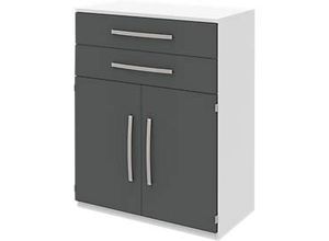 4050211461233 - Highboard BARI 3 OH 2 Schubkästen 2 Türen 1 Boden B 819 x T 430 x H 1117 mm weiß anthrazit