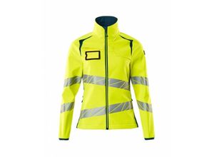 5711074789658 - Soft Shell Jacke Damenpassform Soft Shell Jacke Gr 3XL hi-vis gelb dunkelpetroleum - hi-vis gelb dunkelpetroleum - Mascot