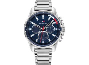 7613272415538 - Multifunktionsuhr TOMMY HILFIGER Sport 1791788 Armbanduhren silberfarben Herren Hochzeitsmode Quarzuhr Armbanduhr Herrenuhr Datum 1224-Std-Anzeige