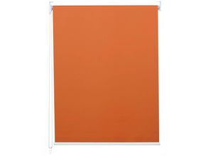 4057651286754 - Rollo MCW-D52 Fensterrollo Seitenzugrollo Jalousie Sonnenschutz Verdunkelung blickdicht 110x160cm ~ orange