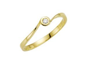 4006046378277 - Fingerring 585 Gold Brillant 003ct Fingerringe Gr 052 (166) 003 ct SI = kleine Einschlüsse Gold gelb (gelb weiß) Damen Fingerringe