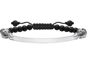 4051245315776 - Armband THOMAS SABO Bridge-Armband LBA0133-330-11-L24V Armbänder Gr 24 Silber 925 (Sterlingsilber) silberfarben (silberfarben schwarz schwarz) Herren mit Obsidian Zirkonia (synth) Onyx