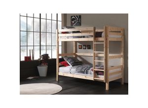 5420070207454 - Les Tendances - Etagenbett Kinderzimmer PINOO-12 in Kiefer massiv natur lackiert incl Leiter b h t ca 210 182 105 cm