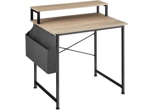 4061173231260 - Tectake - Everett Schreibtisch - 80 cm breit - Computertisch - mit Ablage und Organizer - hellbraun - 404663