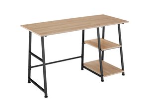 4061173242747 - tectake® Schreibtisch Industrial Style trapezförmiges Gestell Seitenregal mit 2 Ablagefächern 120 x 50 x 735 cm