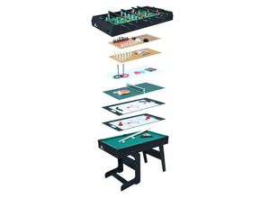 8720365063060 - - All-in-One   16-in-1 Multi Spieltisch in Schwarz Klappbar Multi funktions Spieltisch inkl Zubehör Multigame ua Tischkicker Billardtisch