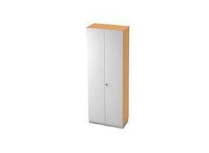 4032062111581 - Garderobenschrank 2 Ablagen B 800 x T 420 mm Buche-Dekor silber