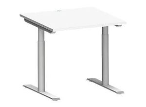 4250510874585 - Genius Schreibtisch MODENA FLEX T-Fuß-Rundrohr B 800 x T 800 mm weiß weißalu