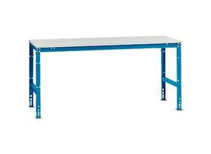 4045916079371 - AU41275012 Arbeits-Grundtisch UNIVERSAL Standard mit Kunststoffplatte BxTxH = 2000x1000x760-870 mm Licht-Blau (RAL 5012)