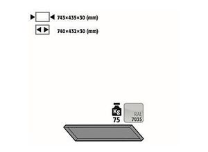 4250101140167 - Fachboden Standard für asecos Druckgasflaschenschränke Stahlblech lichtgrau B 743 x T 435 x H 30 mm bis 75 kg