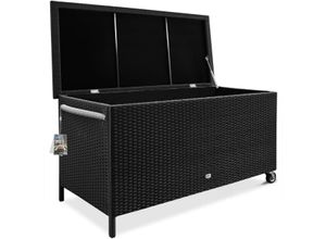 4250525385540 - Deuba Auflagenbox Polyrattan Alu 1215x65x545cm schwarz