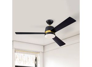 4895105613332 - - Deckenventilator Tristan Schwarz 132 cm mit Licht