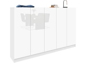 4255607607091 - Schuhschrank BORCHARDT MÖBEL Schränke Gr B H T 190 cm x 120 cm x 35 cm weiß (weiß hochglanz) Schuhschränke