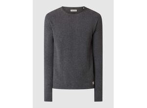 5713776131469 - JACK & JONES Rundhalspullover JJEHILL Dark Grey MELANGE Unifarben Grau - Gr L