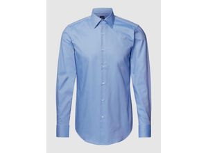 4021405279880 - BOSS Hemd Herren Slim Fit Baumwolle blau strukturiert Kent