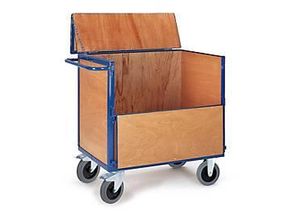 4250448503038 - Rollcart Holzkastenwagen halb geklappt mit Deckel 1165x765mm