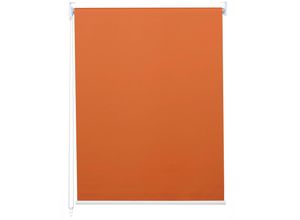 4057651286754 - Rollo MCW-D52 Fensterrollo Seitenzugrollo Jalousie Sonnenschutz Verdunkelung blickdicht 110x160cm ~ orange