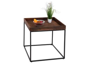 4057651921662 - Beistelltisch MCW-K71 Kaffeetisch Couchtisch Tisch FSC-zertifiziert Paulownia-Holz Metall 60x60x60cm ~ dunkelbraun