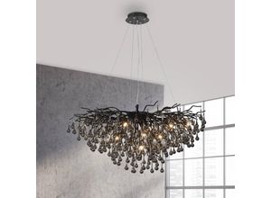 4012248377567 - Kronleuchter Icicle schwarz Glasbehang Länge 100 cm