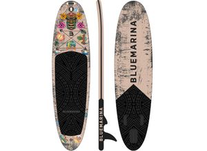 4056551269478 - Bluemarina SUP Board Ariki Stand Up Paddle aufblasbar mit Paddel Pumpe Rucksack 5J Garantie (325x86x15cm   108 Tiki)