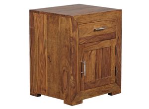 4251745759371 - Massivholz Nachtschrank Landhausstil 60 cm Höhe Schublade & Tür Sheesham-Holz