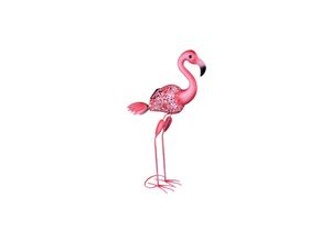 4059157281752 - Etc-shop - Solar Gartenskulptur für Außen Terrassen Gartendeko Figur Skulptur Akku im Flamingo Design Metall pink 1x led LxBxH 34x16x74 cm