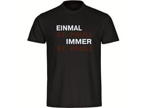 4068859196189 - multifanshop Kinder T-Shirt - St Pauli - Einmal Immer - Druck braun - Kind