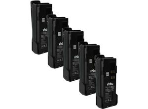 4068201418969 - 5x Akku Ersatz für Motorola PMNN4406BR PMNN4406 PMNN4407 für Funkgerät Walkie Talkie (2200 mAh 74 v Li-Ion) + Gürtelclip - Vhbw