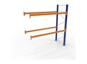 4058255107810 - Schulte Lagertechnik Palettenregal Anbauregal B 2786 x T 1100 x H 4000 mm 4 Ebenen Palettengewicht bis 800 kg Feldlast 8682 kg blau orange