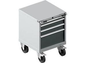 4051273652669 - Schubladenschrank mit Rollen WSK 27-27 4 Schübe bis 75 kg B 564 x T 572 x H 770 mm weißaluminium anthrazitgrau