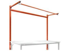 4045916132342 - Aufbauportal m Ausleger Grundtisch STANDARD Arbeitstisch Werkbank UNIVERSAL PROFI 2000 mm rotorange