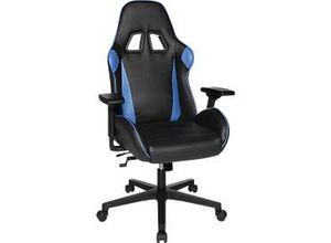 4014296813790 - Gaming Stuhl Speed Chair 2 mit Armlehnen 3D-Wippmechanik Muldensitz Kopfstütze schwarz blau schwarz