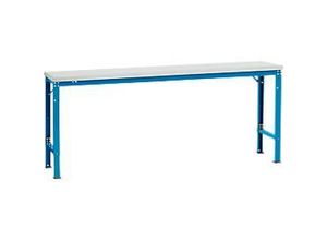 4045916140538 - AU71175012 Arbeits-Grundtisch UNIVERSAL Spezial mit Kunststoffplatte BxTxH = 2000x800x722-1022 mm Licht-Blau (RAL 5012)