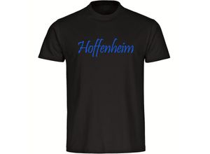 4068859066697 - multifanshop Herren T-Shirt - Hoffenheim - Schriftzug - Druck blau - Männer